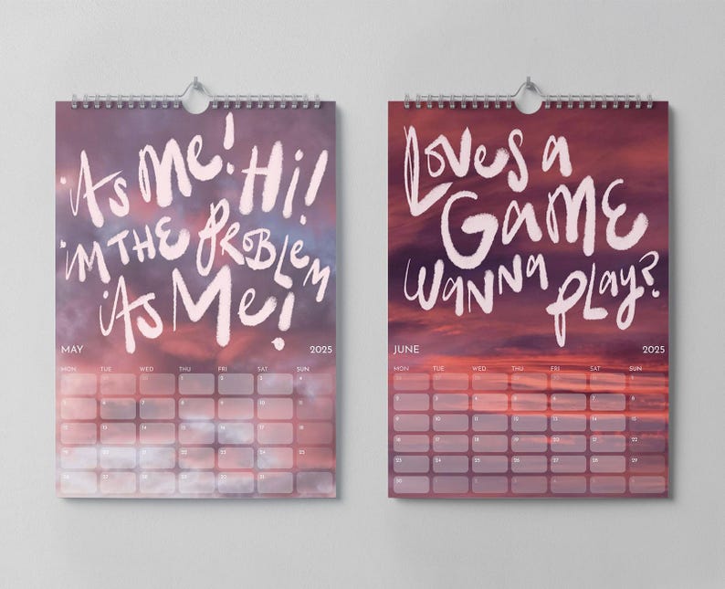 Taylor Swift 2025 Calendar Swifties Calendar in My Eras Era Calendar ...