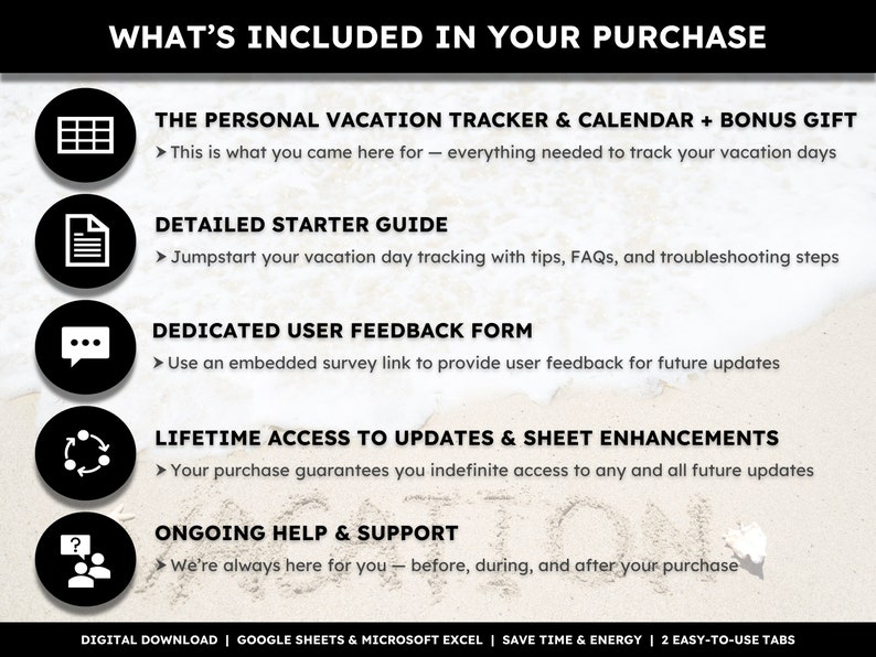 2026 Vacation Days Tracker Spreadsheet PTO Days Tracker Leave Planner ...