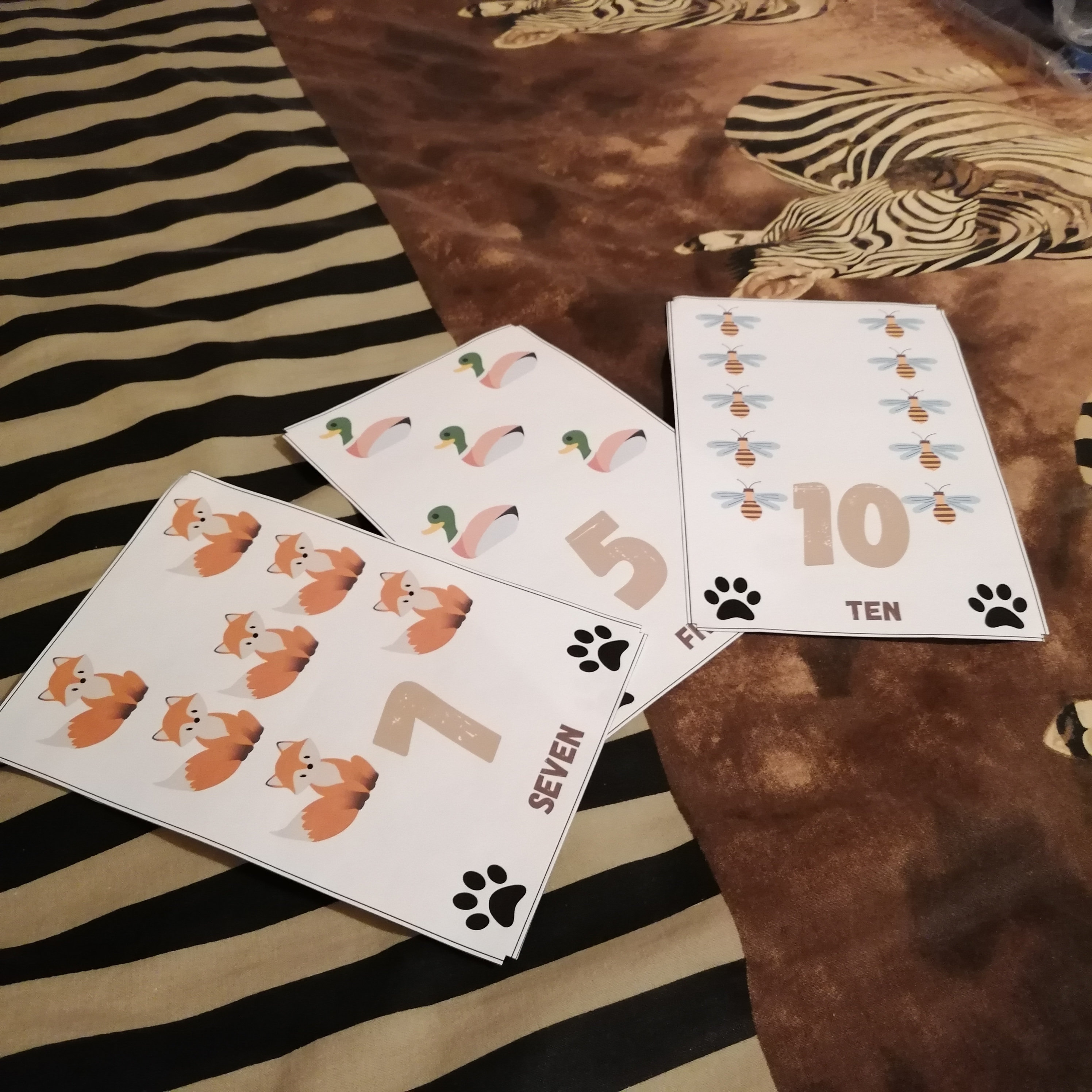 Counting Cute Animals, Flashcards, Number Cards, 1 to 10, Printable ...