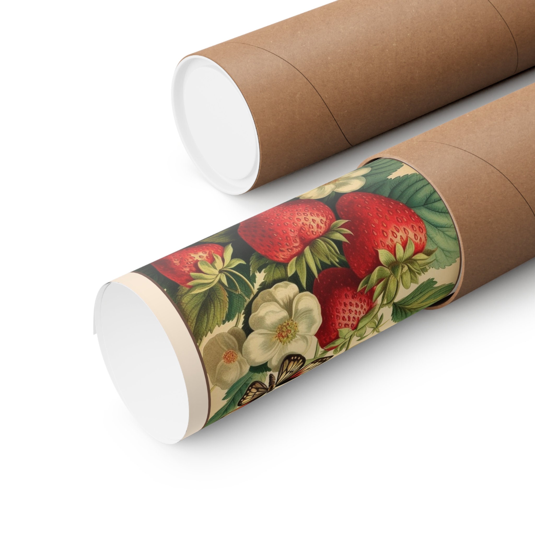 Vintage Strawberry Print, 12" × 18" Vintage Poster Gift, Strawberry ...