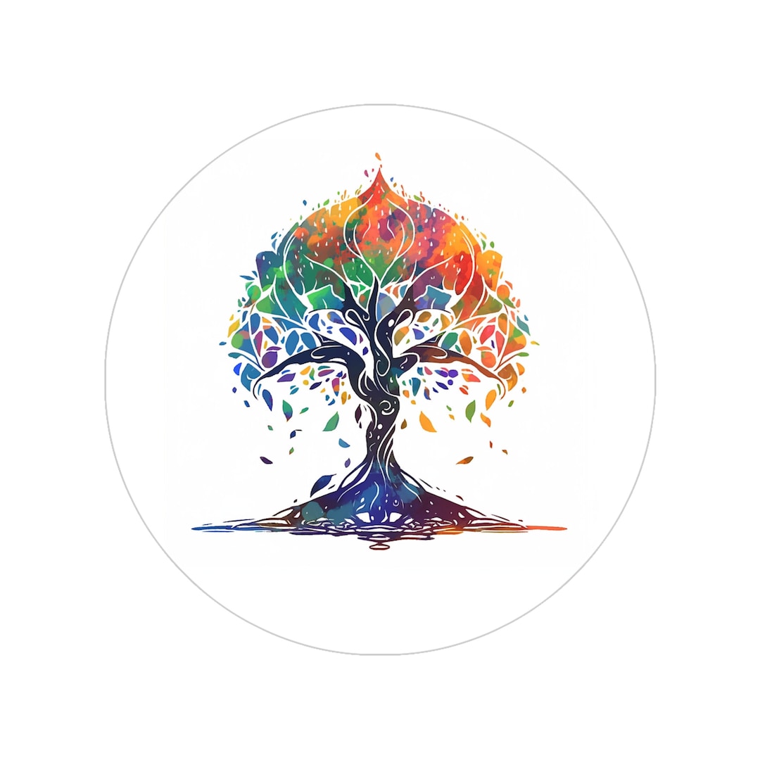 Tree-of-life Transparent Outdoor Stickers, Round, 1pcs - Etsy
