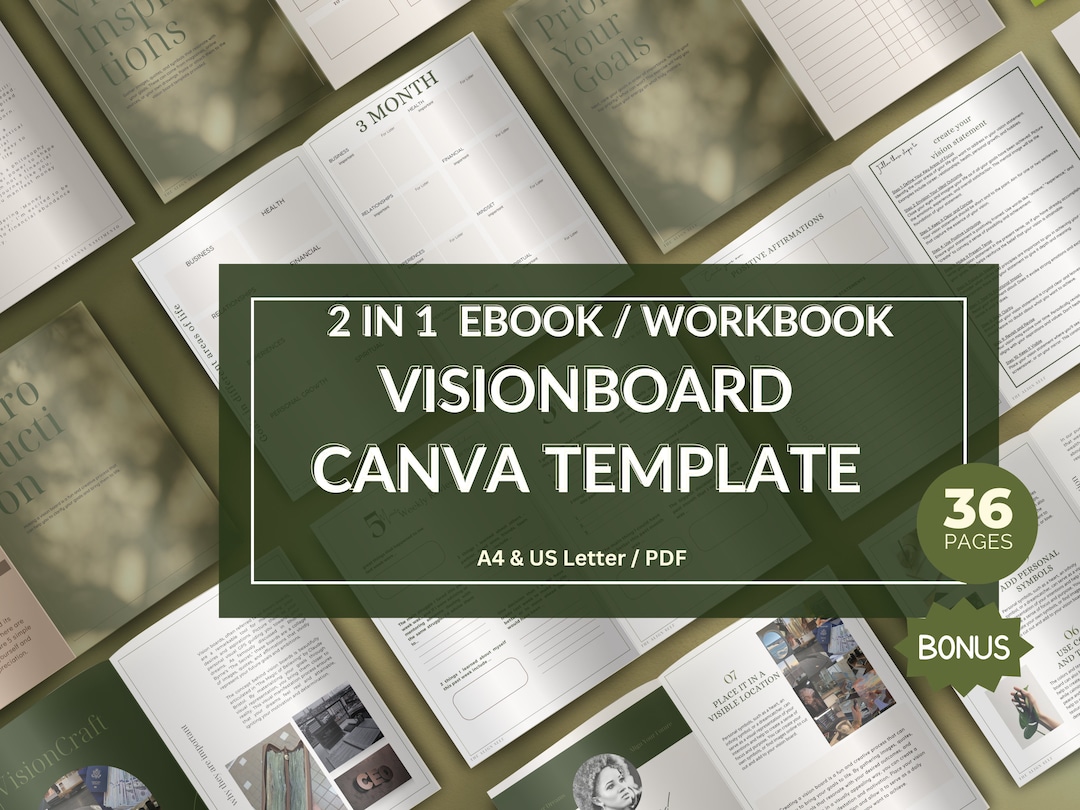 Vision Boards Personal Development Ebook Workbook Template - Etsy