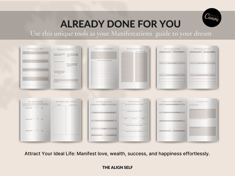 Manifestation Journal Printable Digital Manifestation Guide Canva ...