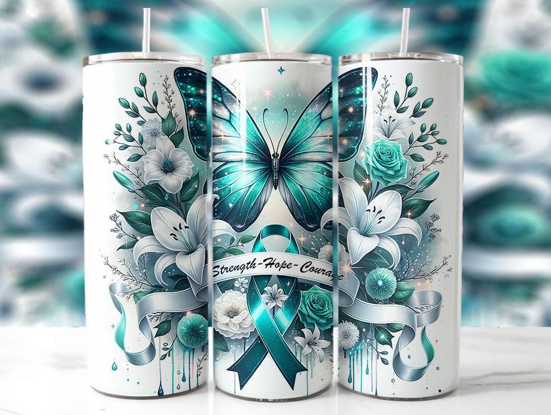 Tumbler Wrap Cervical Cancer Awareness - Cancer Fighter Sublimation ...
