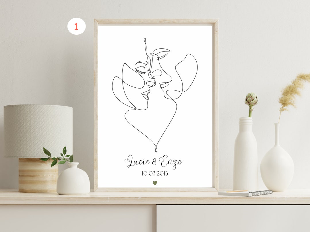 Personalized Couple Poster With First Names and Date of - Etsy