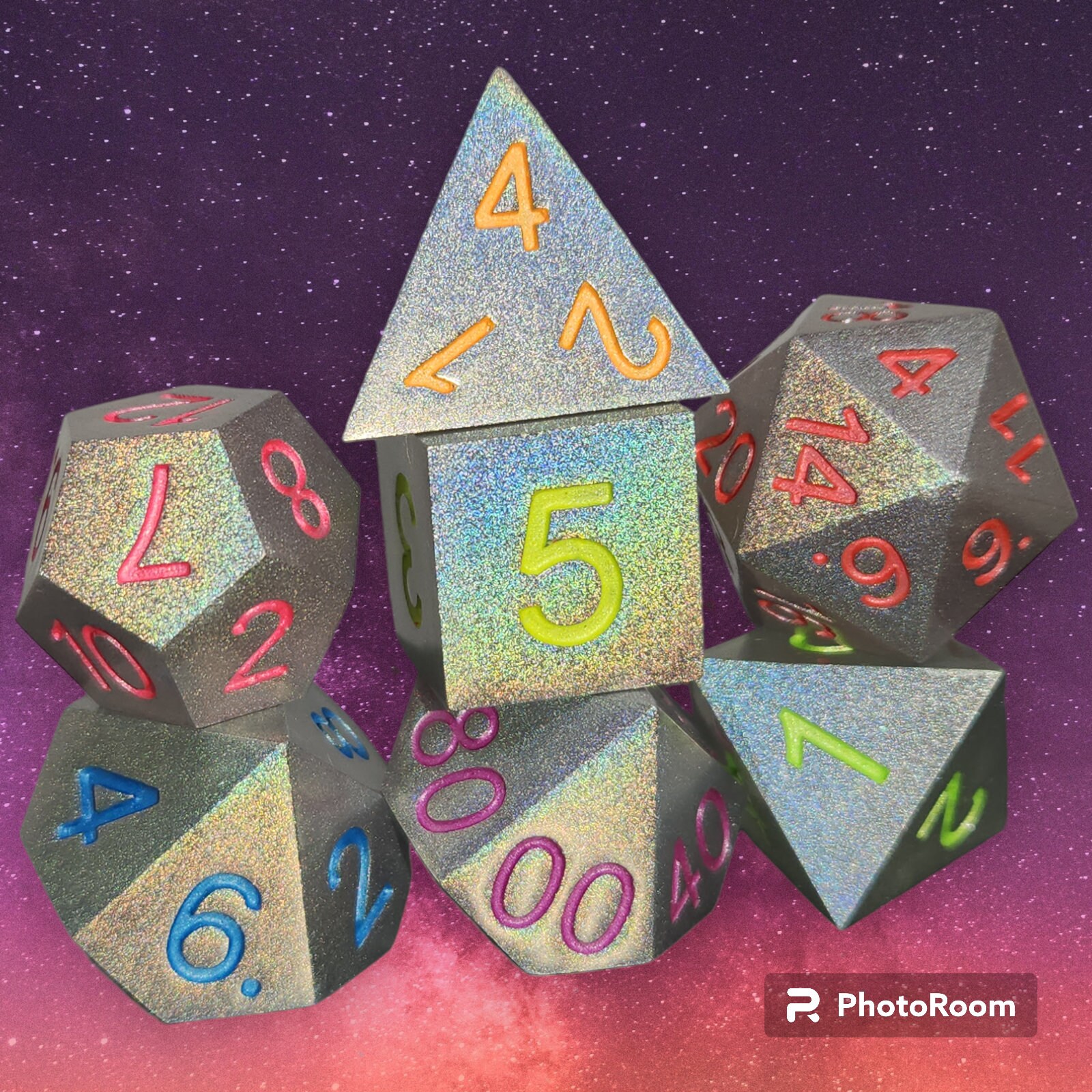 Prismatic Chrome RPG Dice Set - Etsy