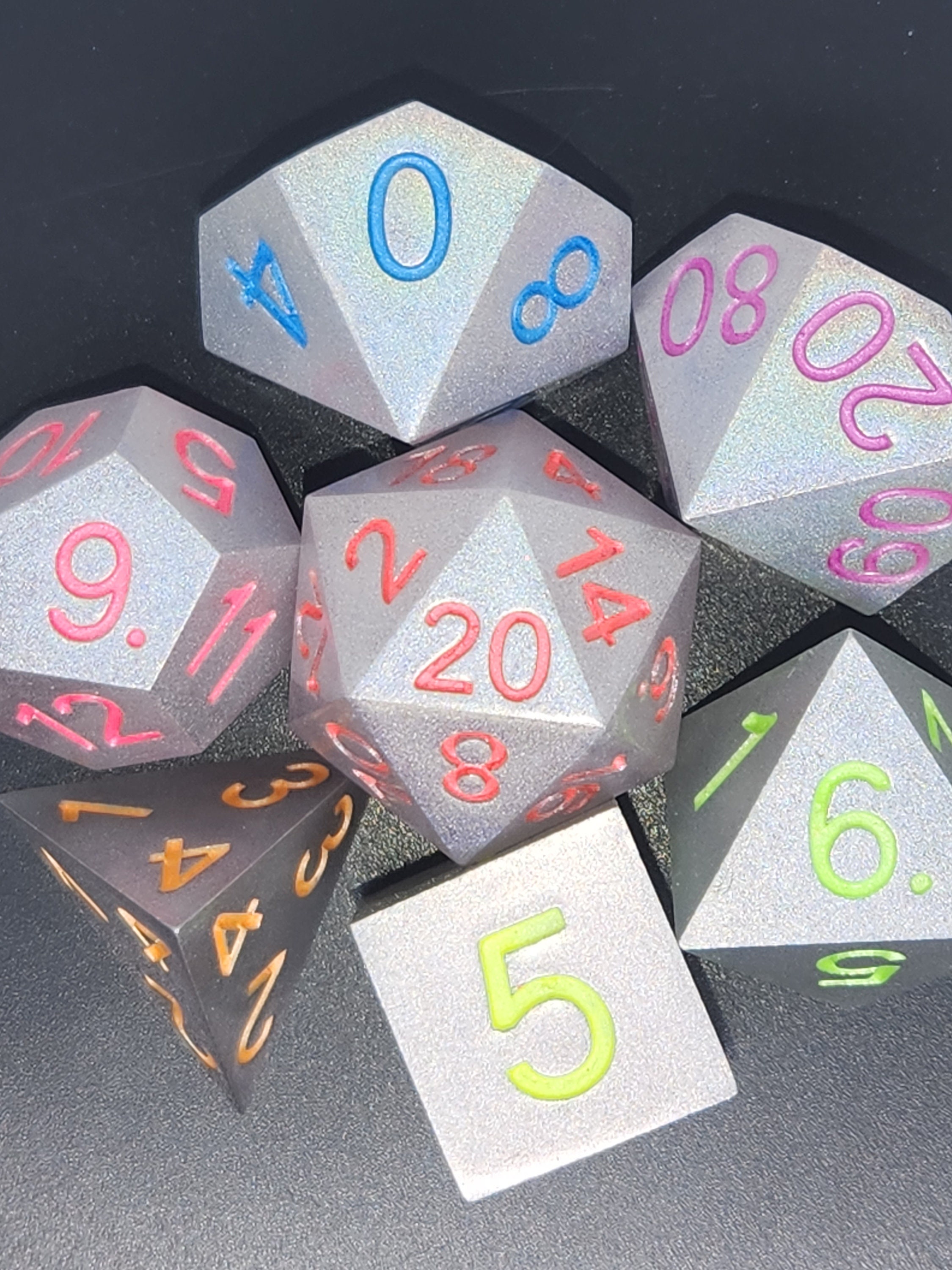 Prismatic Chrome RPG Dice Set - Etsy