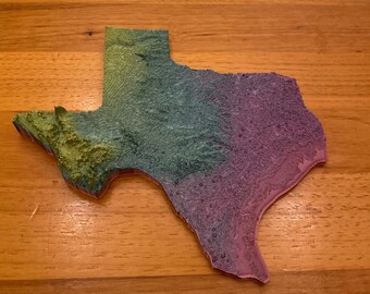 Texas State Topographic Terrain 3D Model STL Map Model for CNC - Etsy