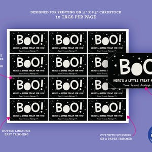 Boo Here's a Little Treat for You Halloween Goodie Tags Editable ...