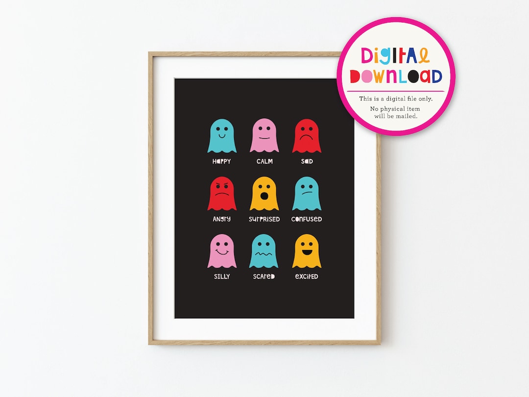 Ghosts Feelings - Halloween Printable, Emotion Chart, Digital DIY Print ...