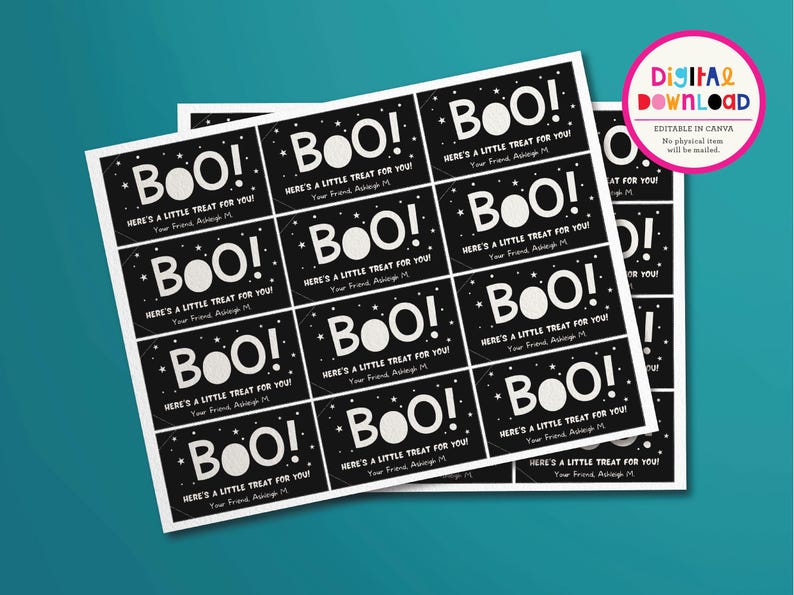 Boo! Here's a Little Treat for You! | Halloween Goodie Tags | Editable ...
