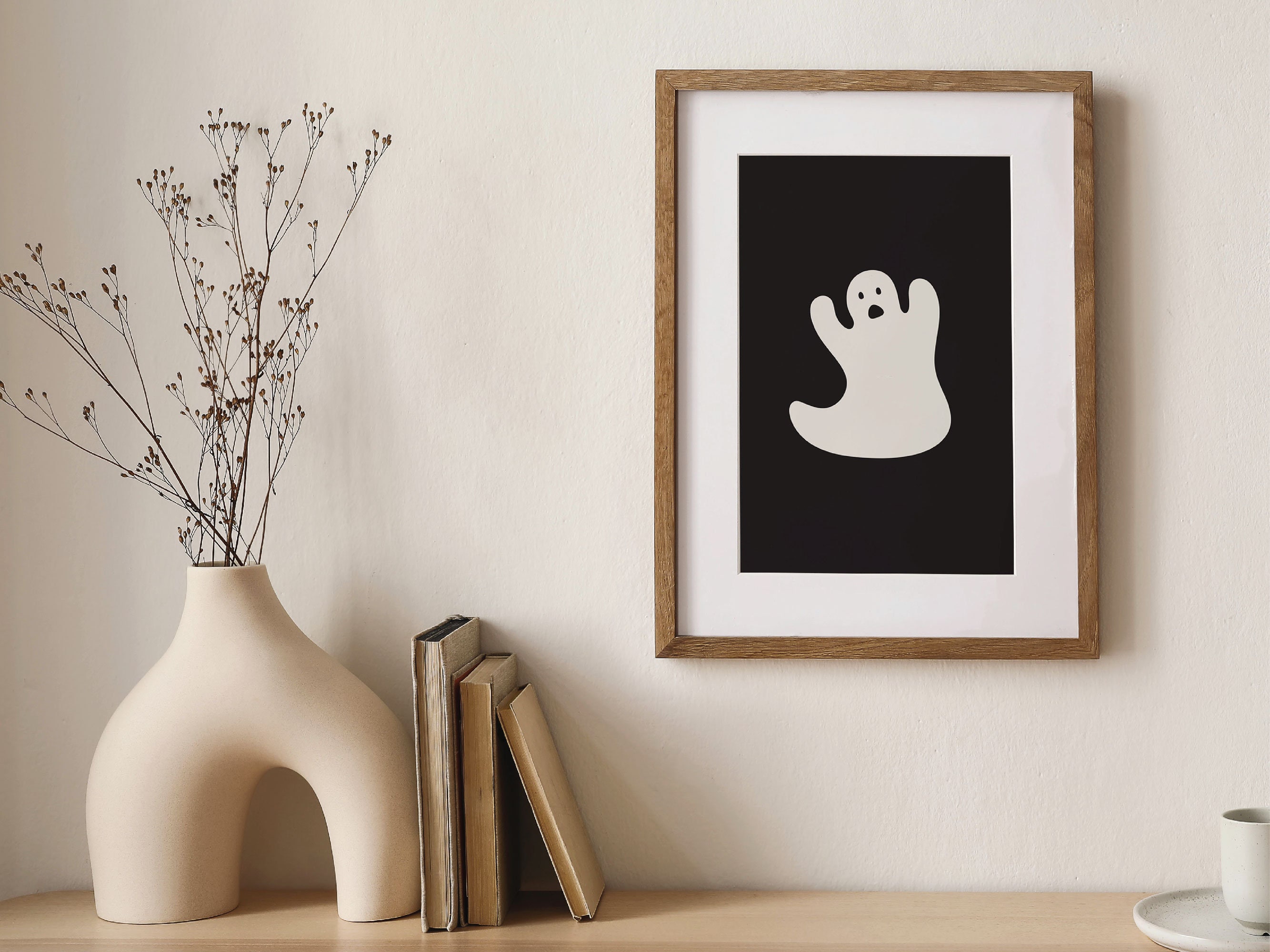 Friendly Ghost Halloween Printable, Colorful Typographic Art, Digital ...