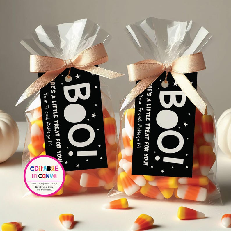 Boo! Here's a Little Treat for You! | Halloween Goodie Tags | Editable ...
