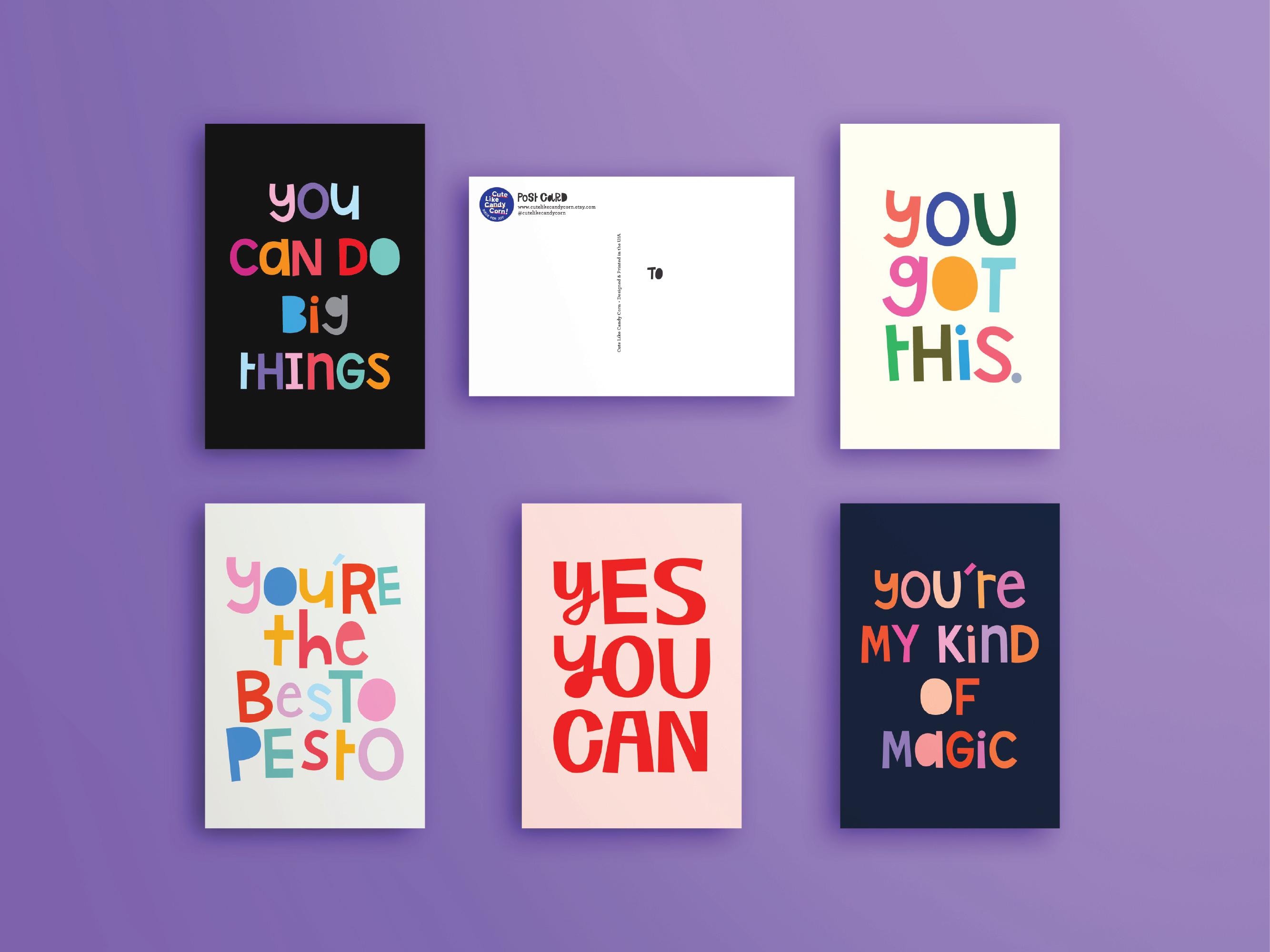 Mini Motivation Postcard Set – Bold Affirmation Cards for Snail Mail ...