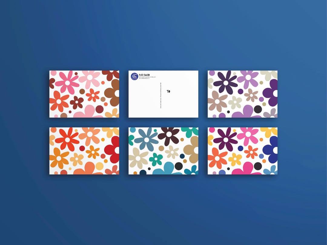 Rainbow Daisy Postcard Set – 90s Aesthetic Stationery for Happy Mail ...