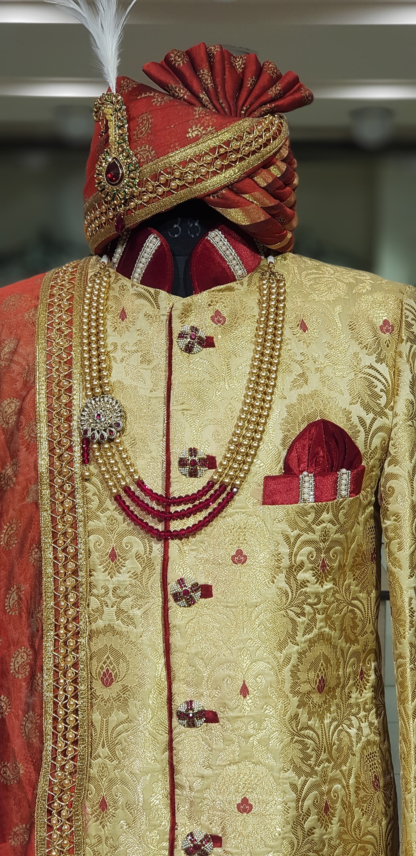 CLASSIC GOLDEN SHERWANI for Men Golden Sherwani Jodhpuri - Etsy