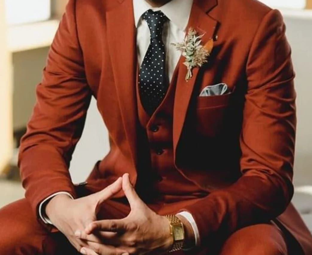 FINEST RUST SUIT Men, Men Suit 3 Piece Rust, Men Dinner Suit Rust ...