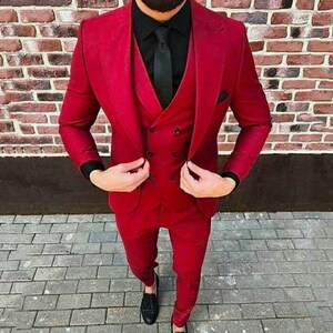 FINEST RED SUIT Men, Groom Red Wedding Suit, Men Suit Red, Men Suit 3 ...