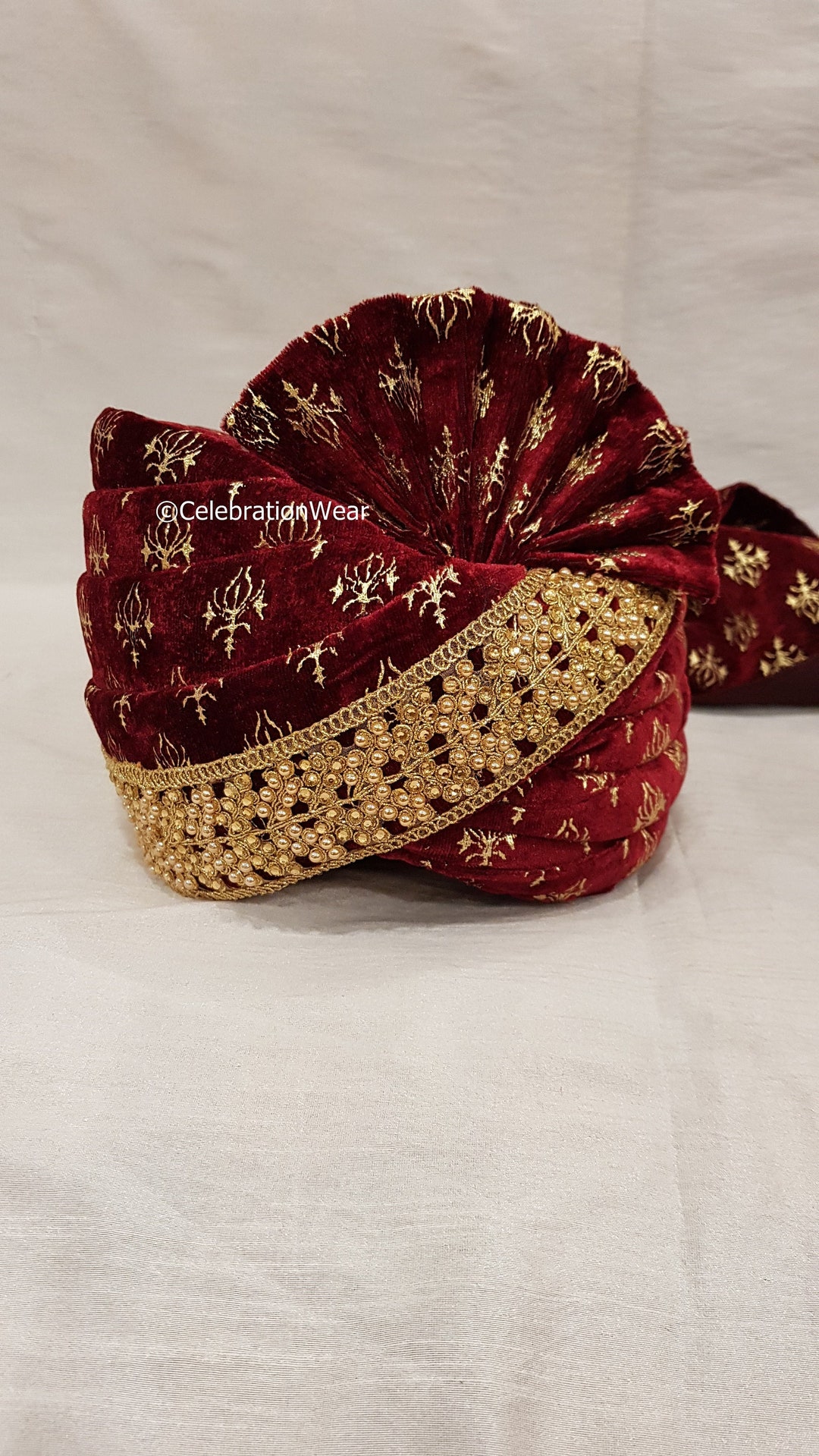 Red Wedding Turban, Wedding Safa Maroon, Jodhpuri Safa, Groom Red Safa ...
