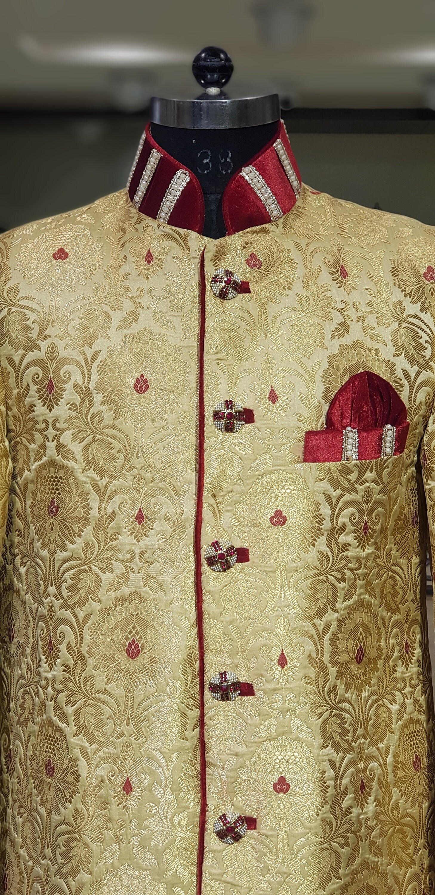 CLASSIC GOLDEN SHERWANI for Men Golden Sherwani Jodhpuri - Etsy