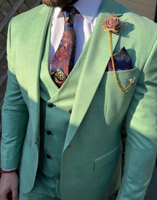 MINT GREEN SUIT for Men Bespoke Men Suit Men Suits 3 Piece - Etsy