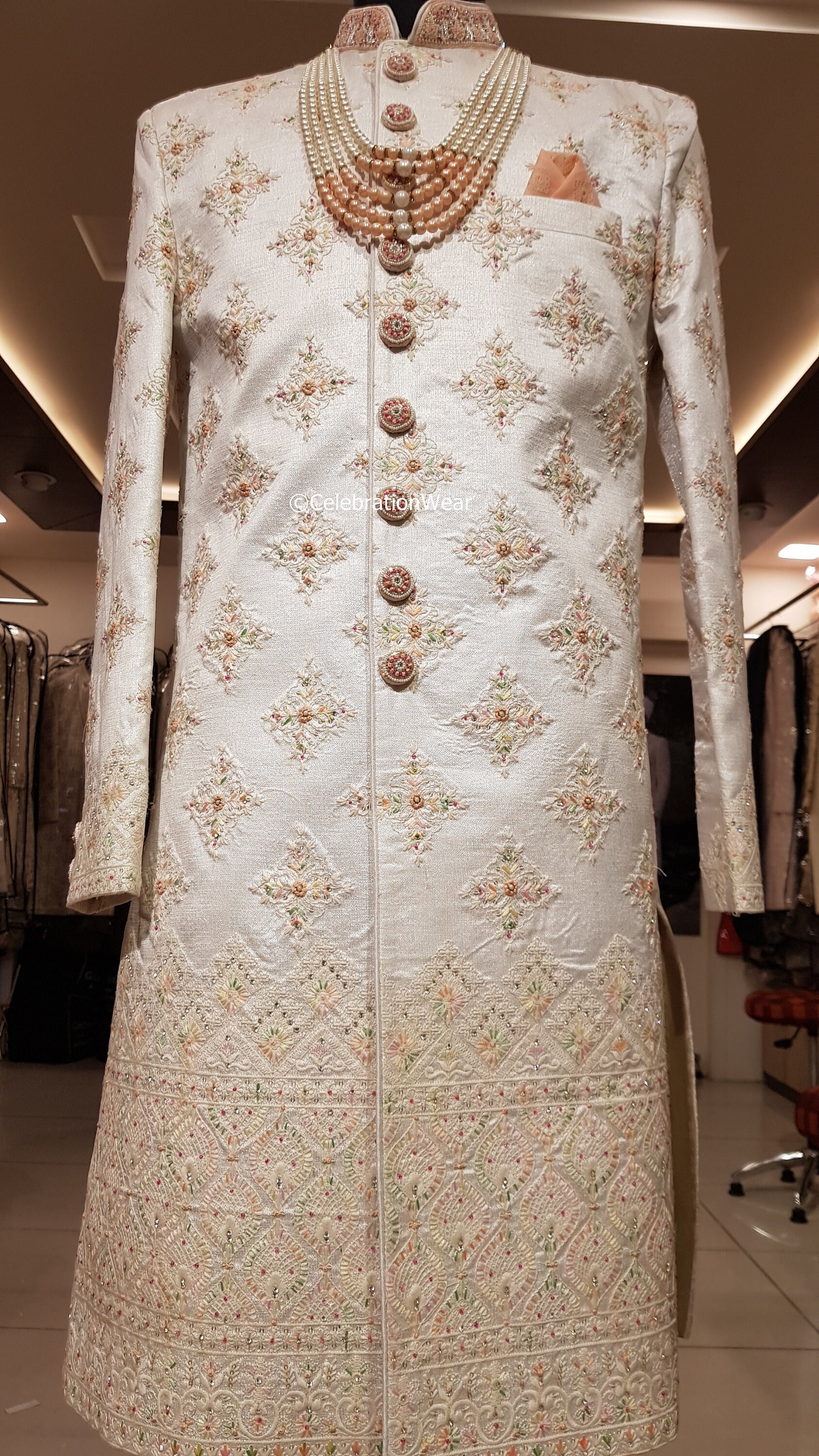 CLASSY WHITE SHERWANI for Men, White Sherwani Men Wedding, Groom ...
