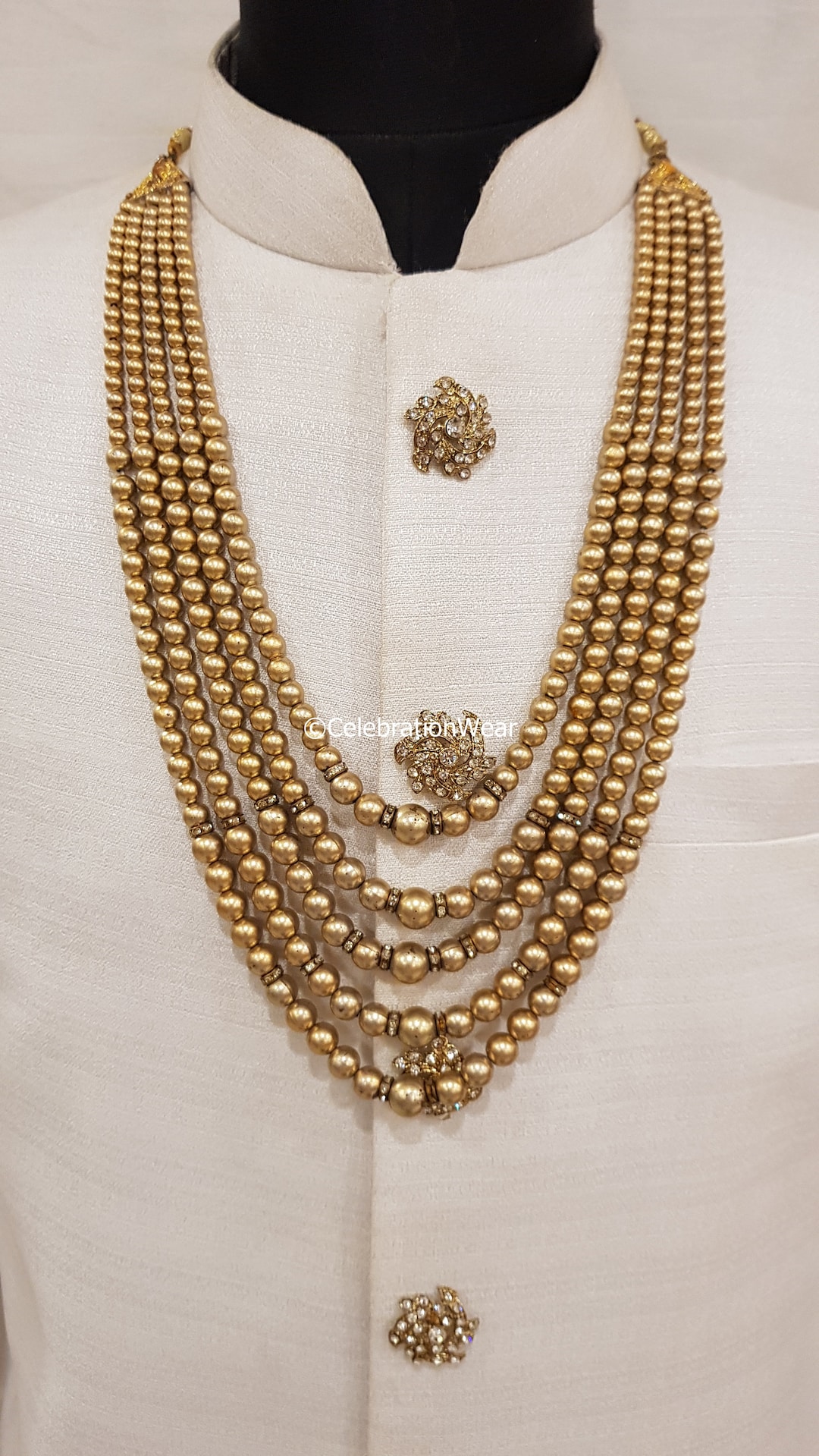 Groom Golden Necklace, Golden Necklace, Indian Groom Necklace, Sherwani ...