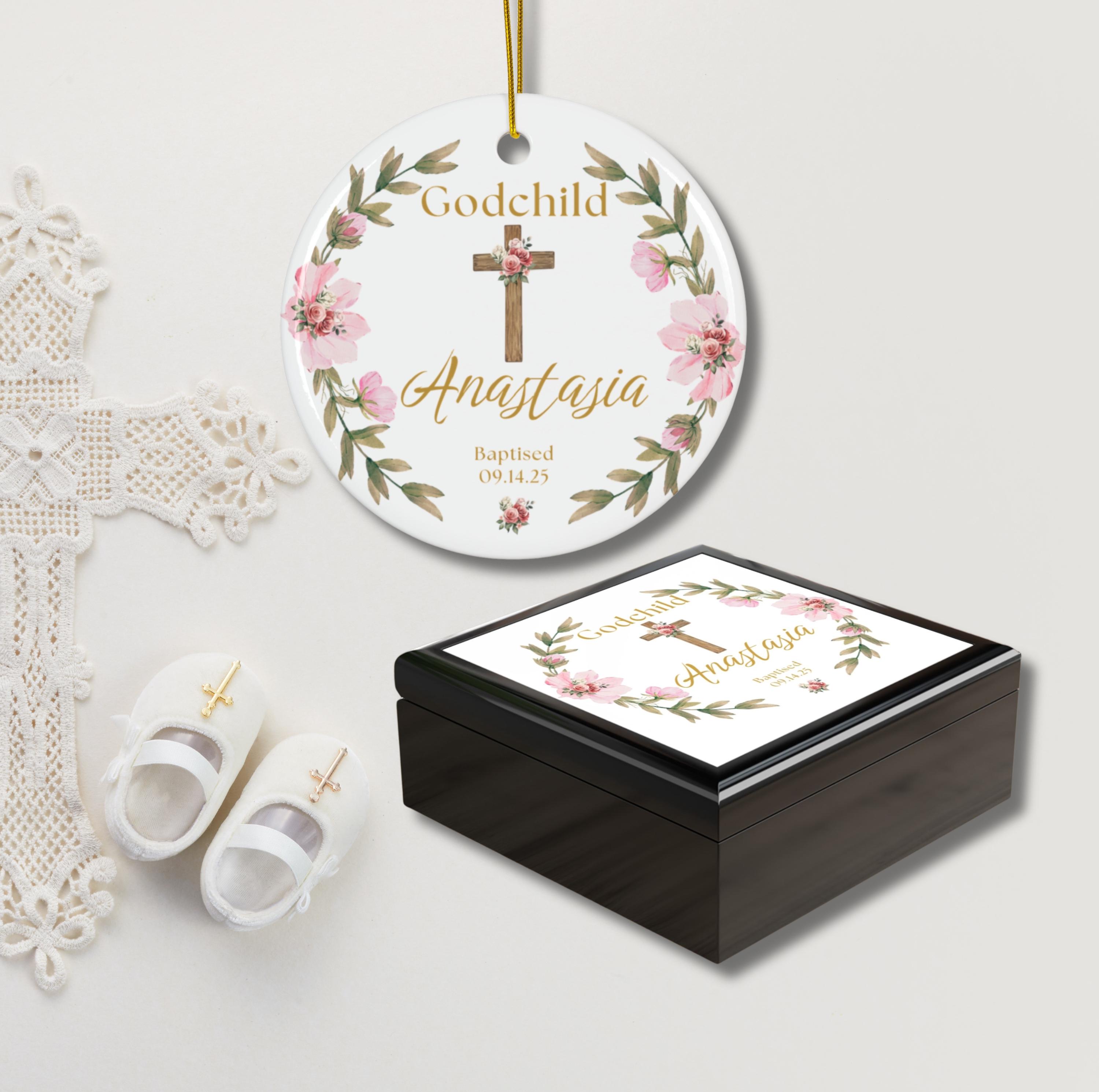 Godchild Baptism Gift Set Personalized Christening Gift Ornament ...