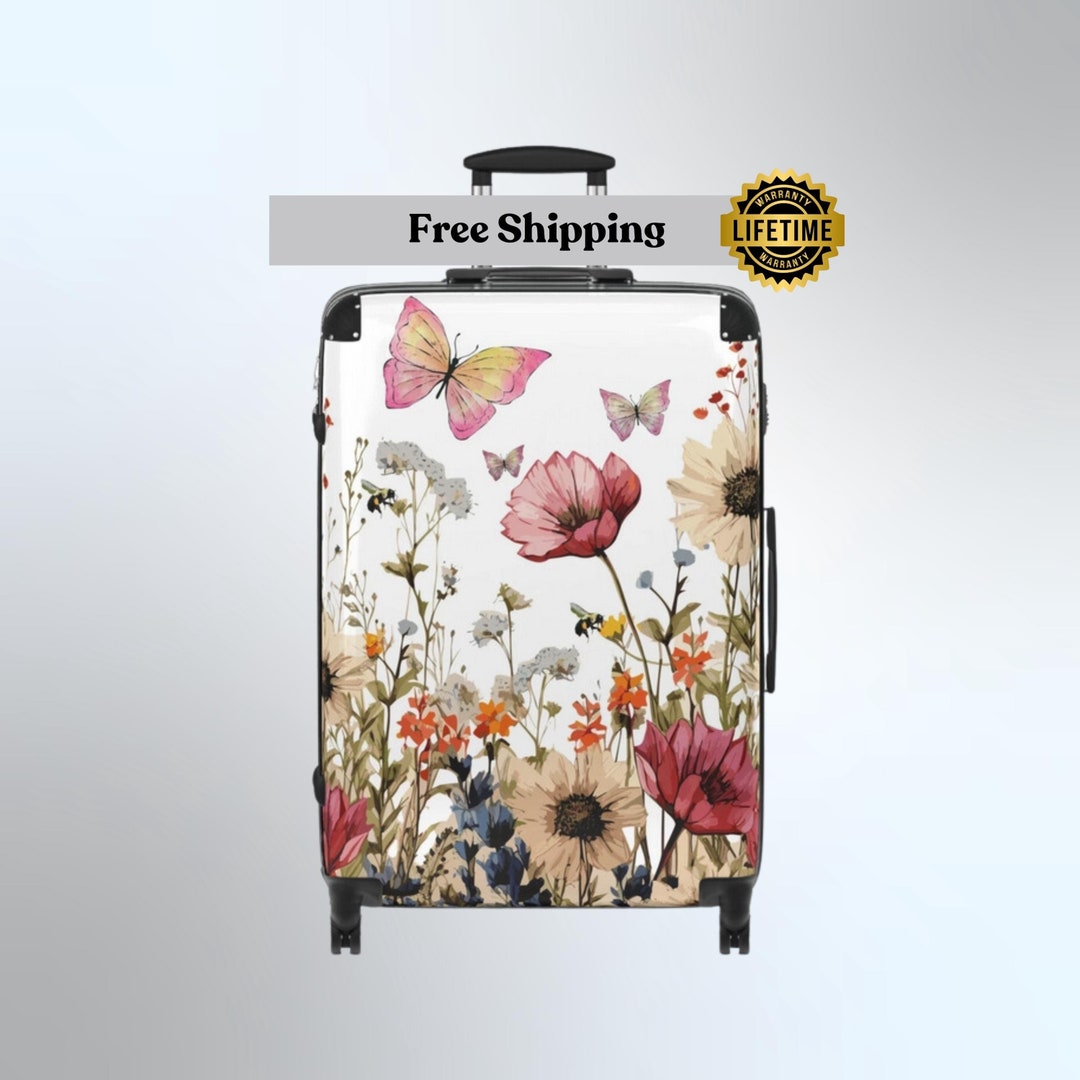 Wildflower Carryon Hardshell Gift for Her Birthday Flowers Luggage ...
