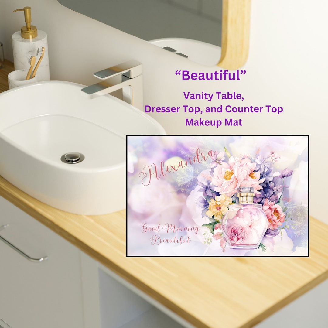 Beautiful Vanity Table Mat for Women, Makeup Accessory Organizer Gift ...