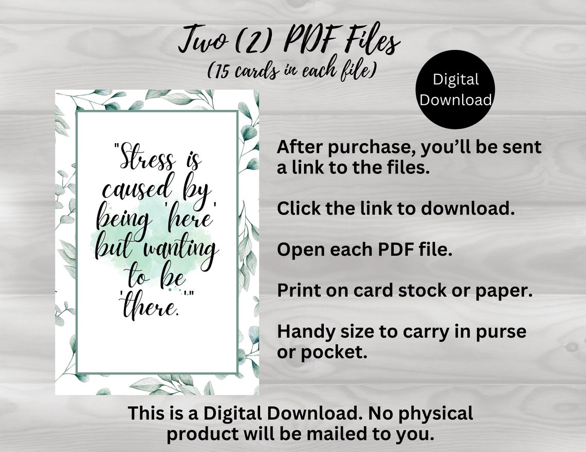 30 Stress Relief Motivational 4x6 Cards, Daily Motivational Cards, Gift ...