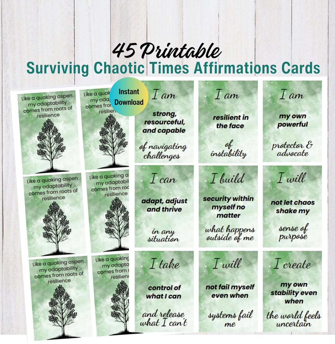 NEW 45 Printable Building Resilience Affirmation Cards Instant Download ...