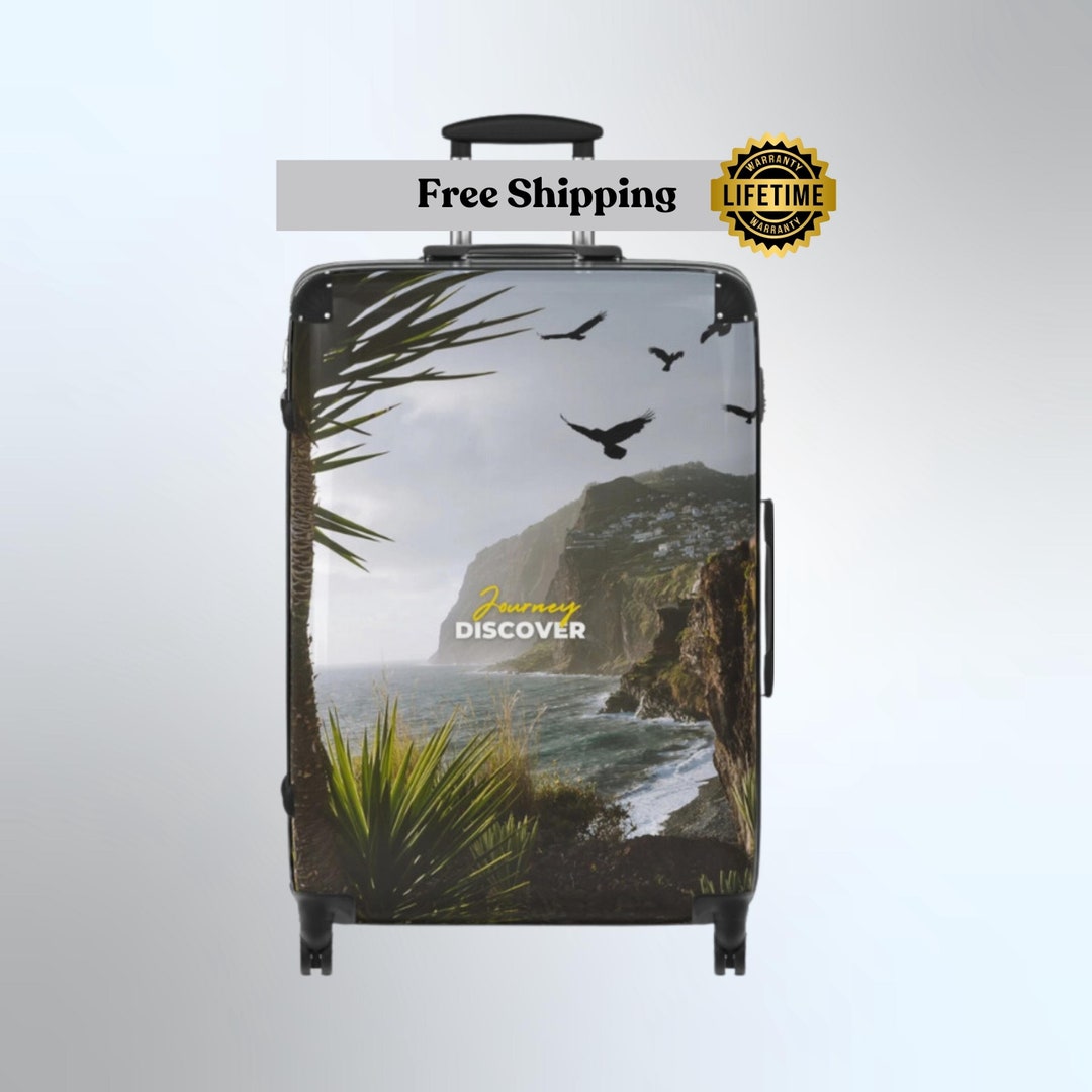 Ocean Scene Luggage Hardshell Carryon Rolling Blue Suit Case Travel ...