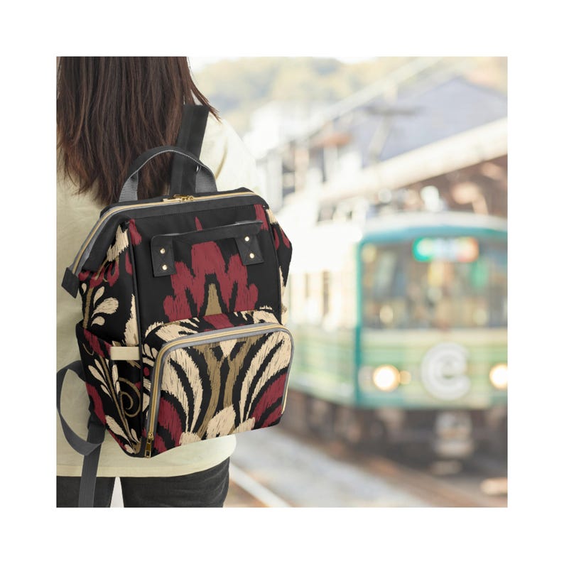 Custom Colorful Canvas Backpack Travel Bag Daypack Personalized Ikat ...
