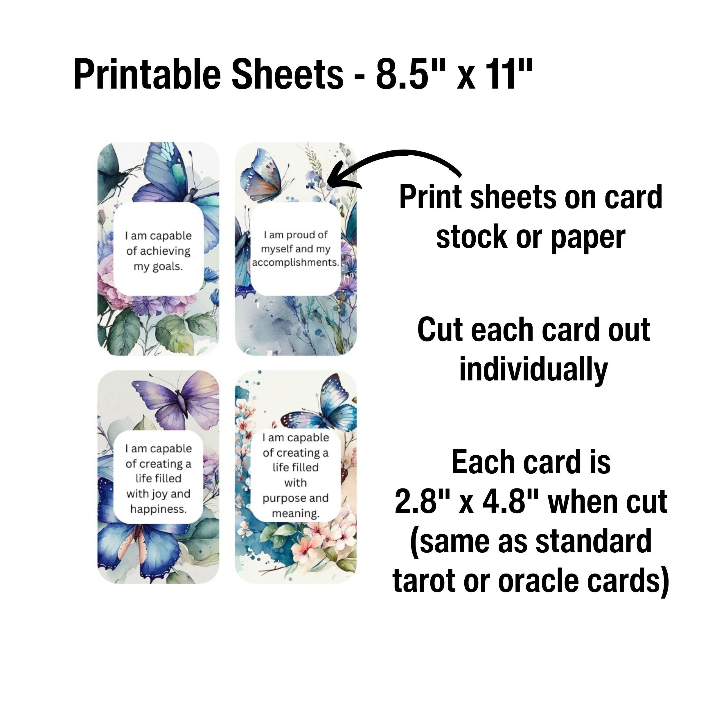 40 Positive Affirmation Cards, Digital Download, Affirmation Card Deck ...