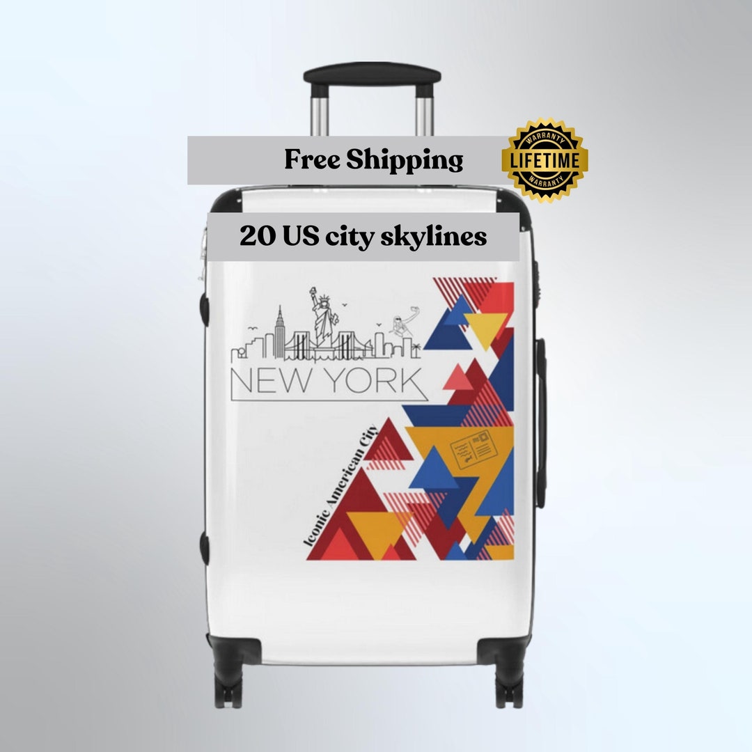 Rolling Suitcase Custom Skyline Gift for Daughter Custom City Luggage ...