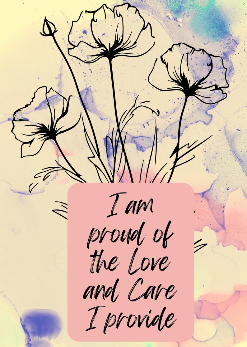 Caregiver Affirmation 4 Mini Posters Digital Download Caregiver ...