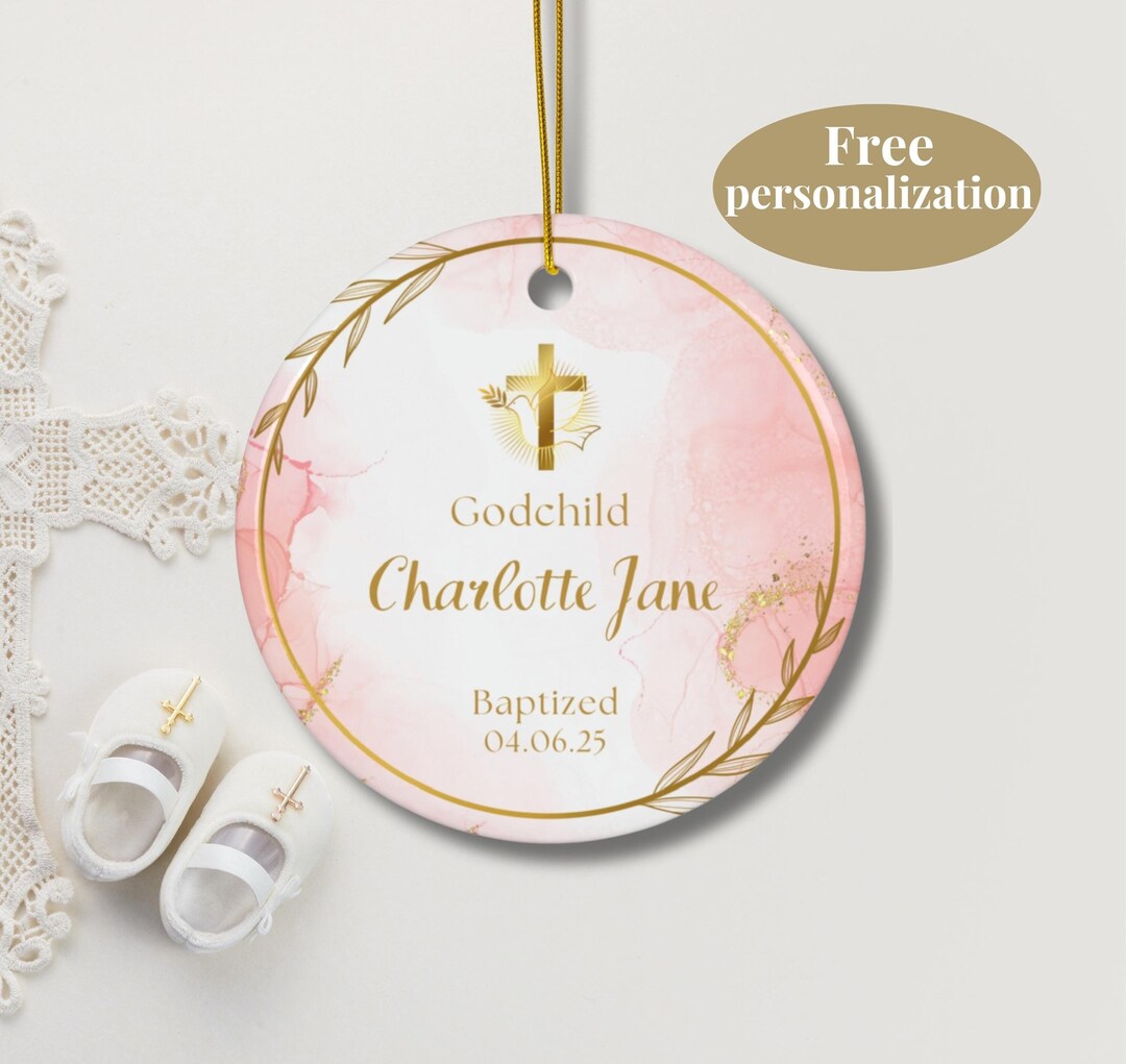 Godchild Baptism Girl Ceramic Keepsake Ornament Personalized ...