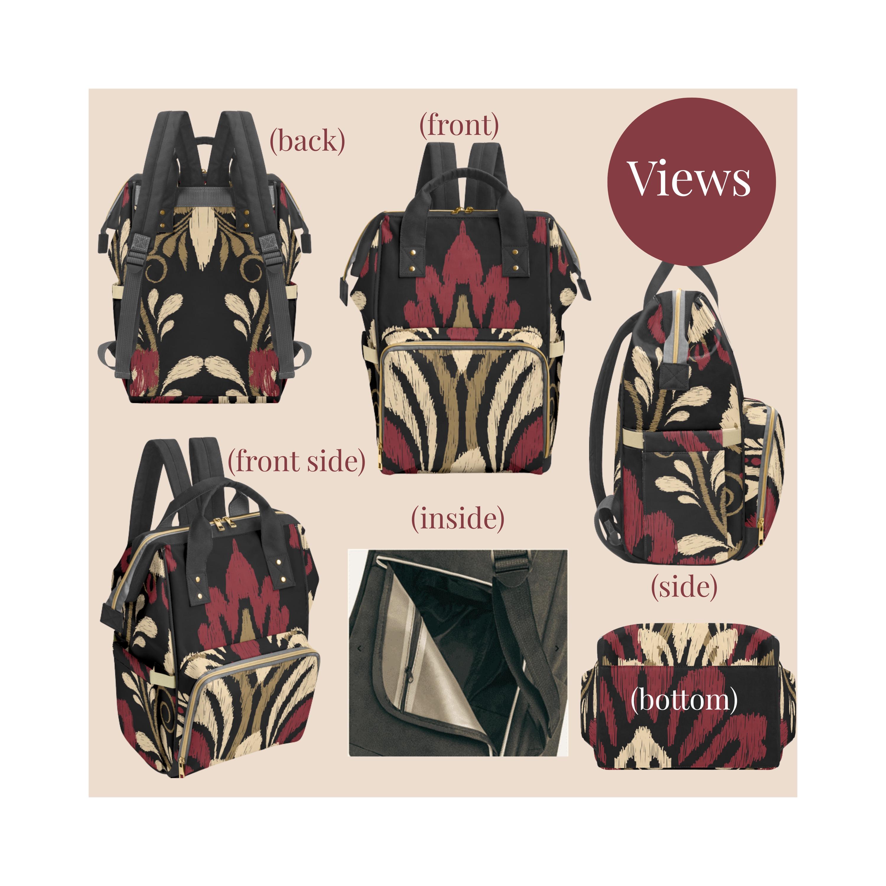 Custom Colorful Canvas Backpack Travel Bag Daypack Personalized Ikat ...