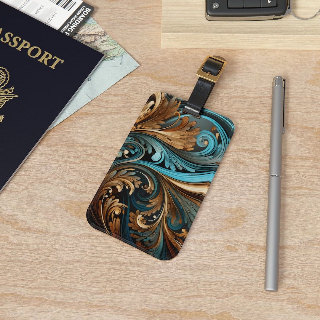 Terra Opulent Luggage Tag With ID Card, Travel Accessory, Suitcase ID ...