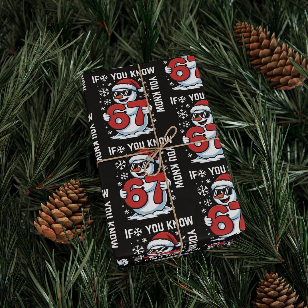 67 Six Seven Christmas Gift Wrap Popular 6 7 Meme Teen Slang Holiday ...