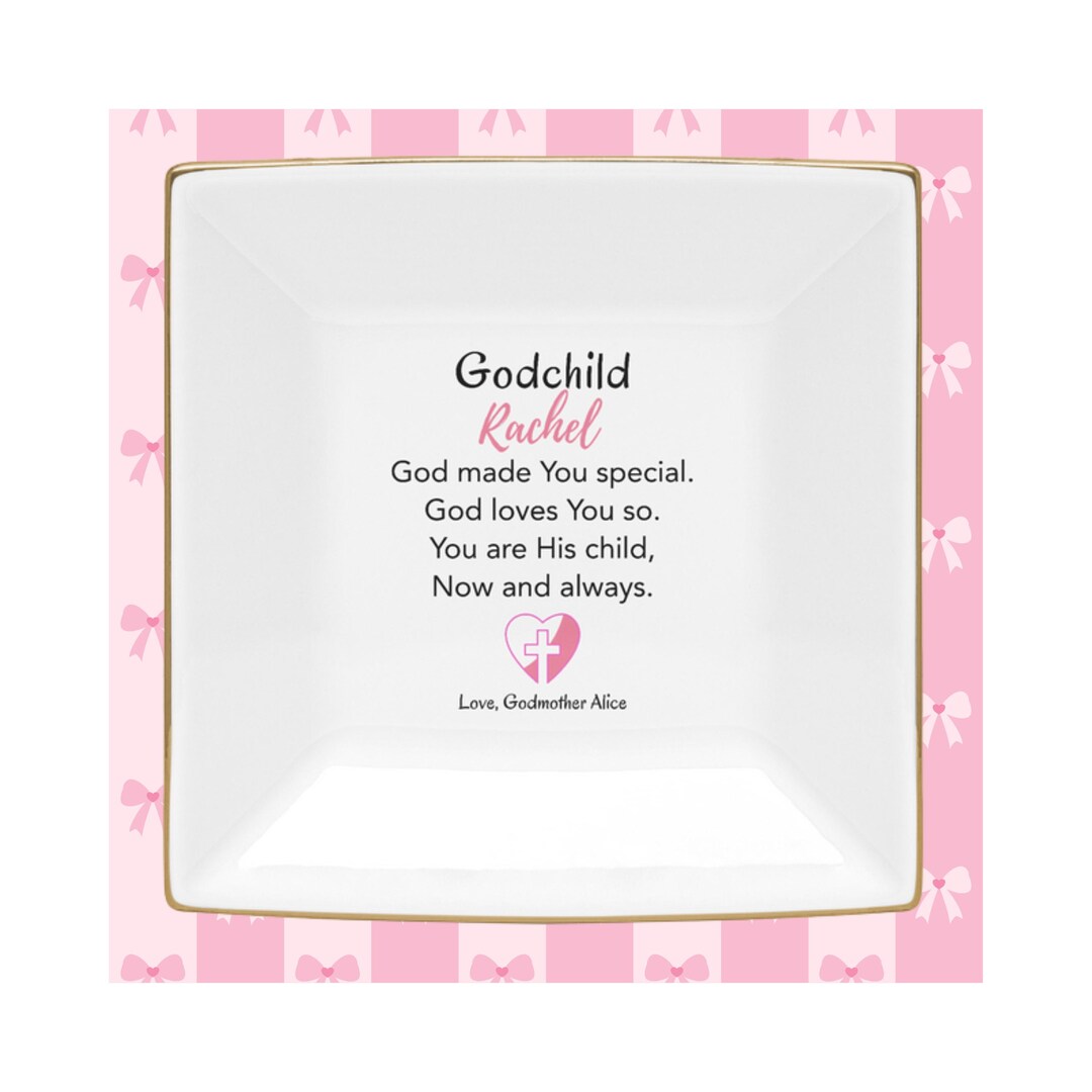 Personalized Godchild Jewelry Dish for Girl Faith-based or Heartfelt ...