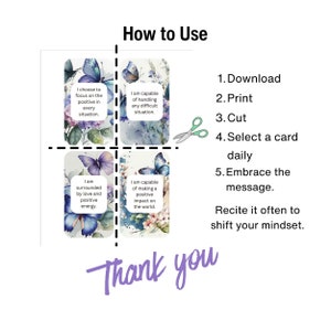 40 Positive Affirmation Cards Digital Download Affirmation Card Deck ...