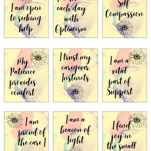 Caregiver Affirmation Cards Digital Download Positive Affirmations for ...