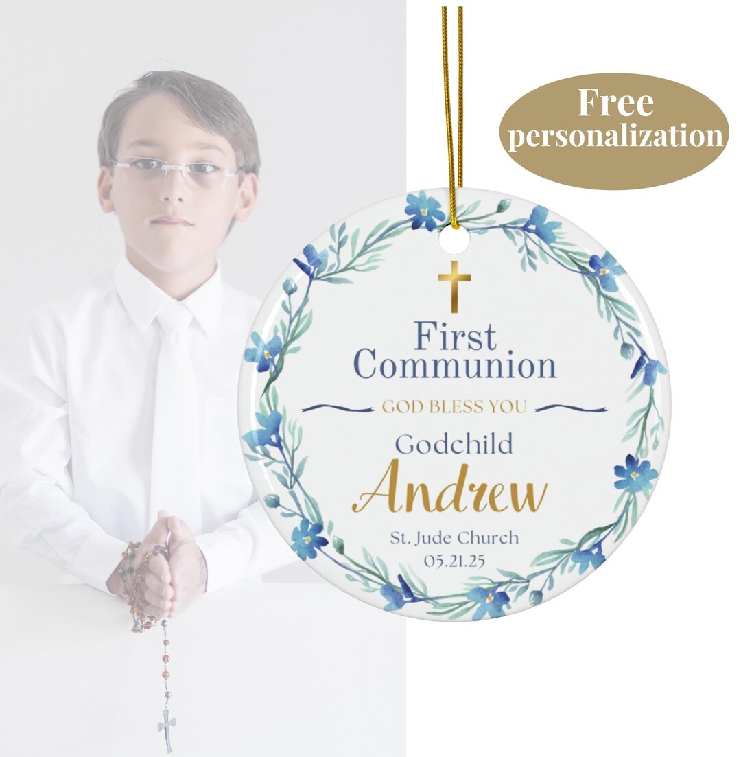 Custom Keepsake Personalized Ornament First Communion Gift for Boys ...