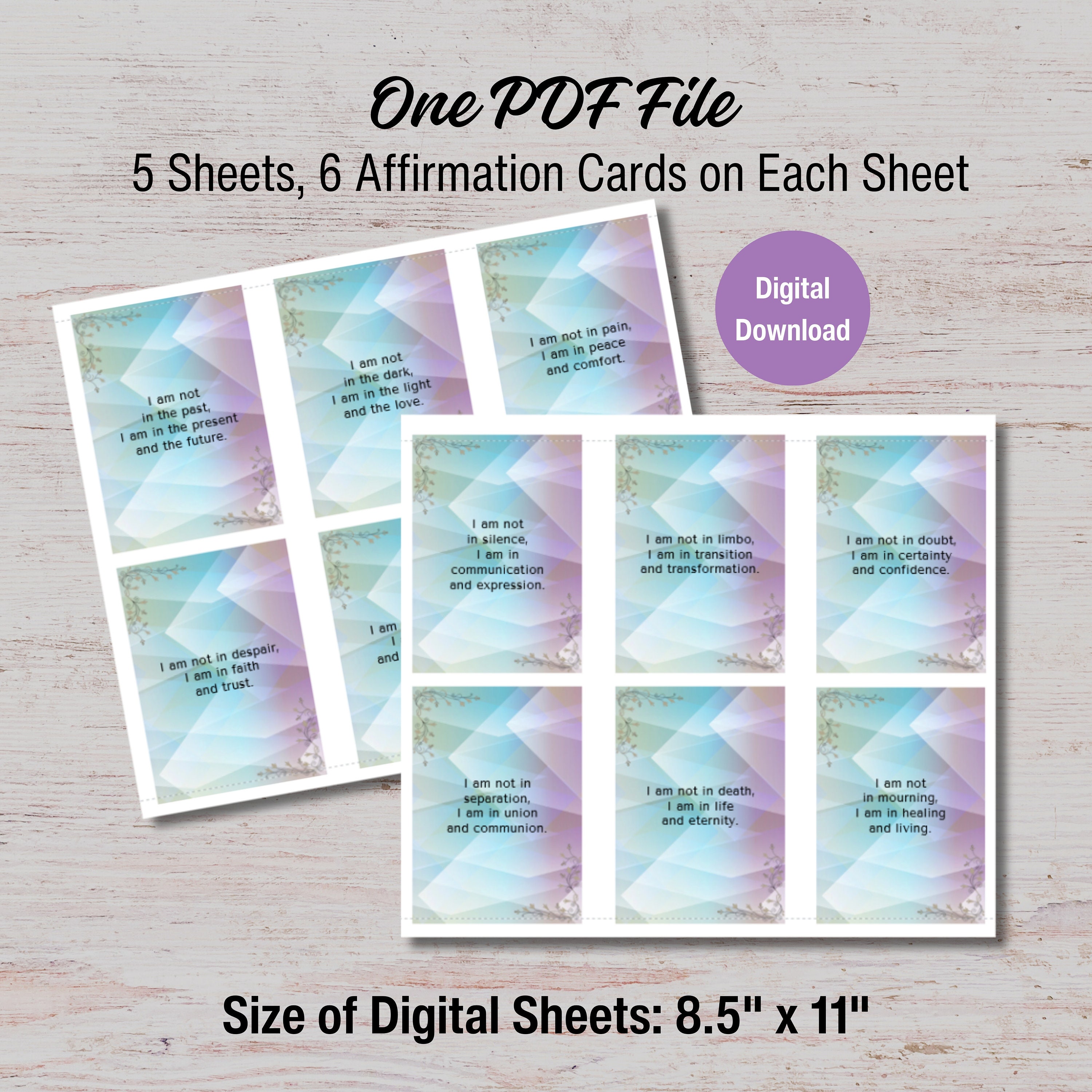 30 Grief and Loss Affirmation Cards Digital Download Grief Loss Card ...