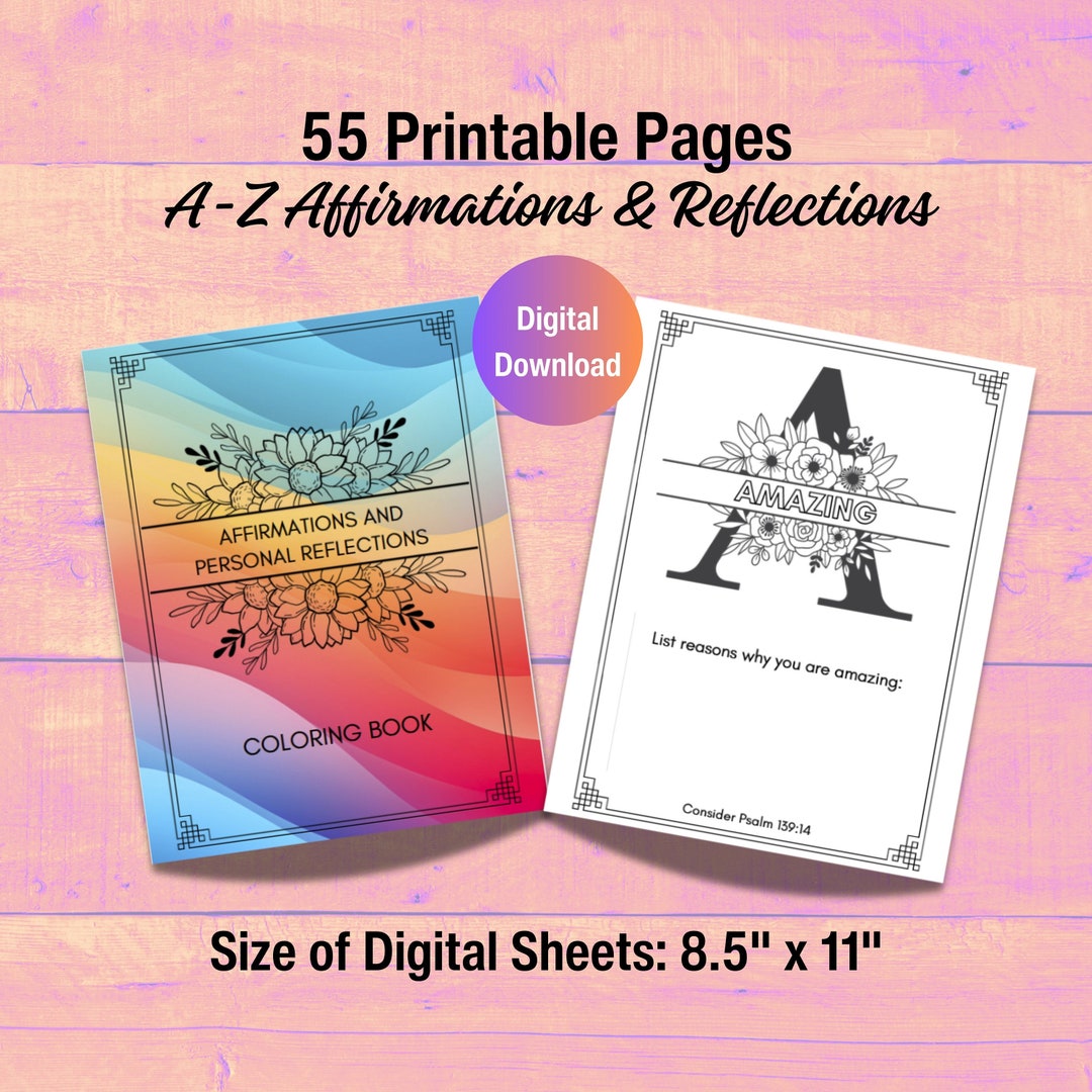 55 Affirmation/reflection Coloring Pages Instantly Print Digital ...