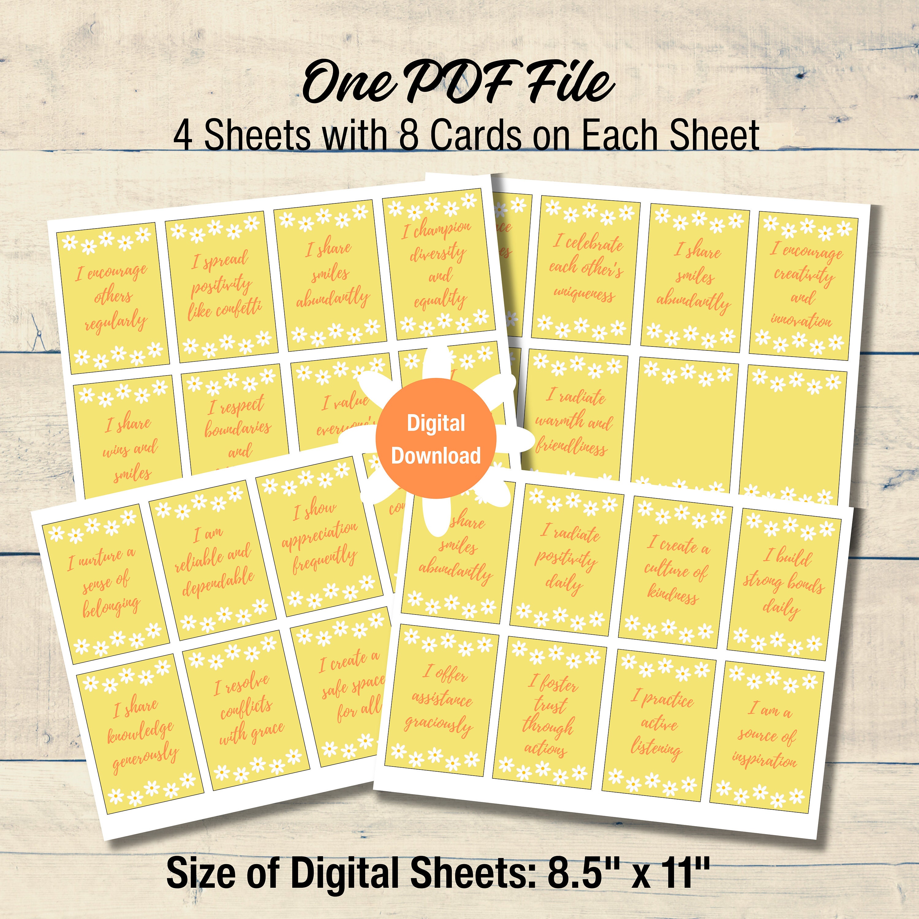 Workplace Affirmation Cards Digital Download Positive Coworker Deck ...