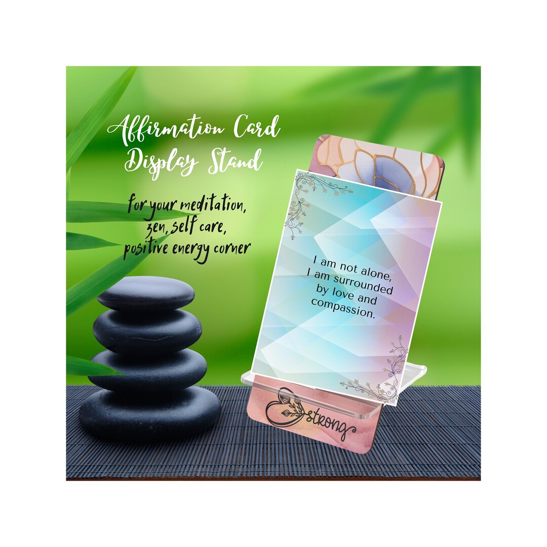 Lavender Affirmation Card Display Stand & Daily Mantra Organizer ...
