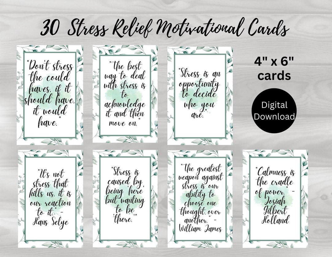 30 Stress Relief Motivational 4x6 Cards Daily Motivational Cards Gift ...